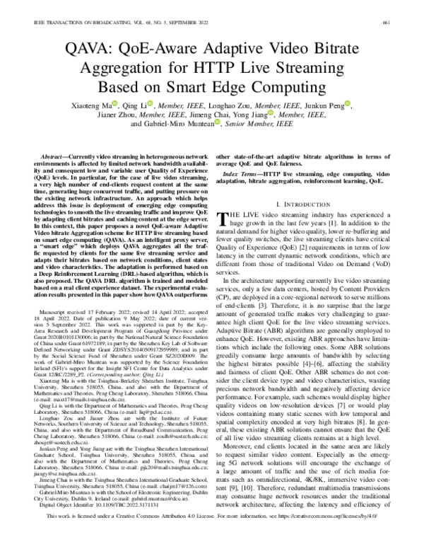 (PDF) QAVA: QoE-Aware Adaptive Video Bitrate Aggregation for HTTP Live Streaming Based on Smart ...