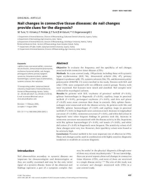 (PDF) Nail changes in connective tissue diseases: do nail changes ...