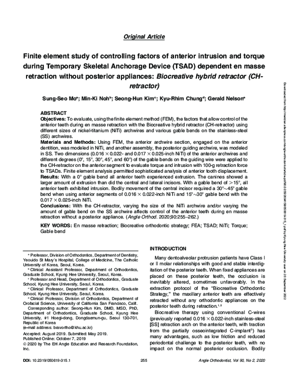 (PDF) Finite element study of controlling factors of anterior intrusion ...