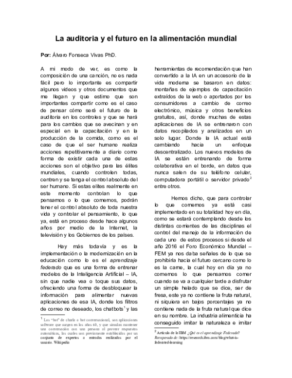 (DOC) FUTURO DE LA ALIMENTACION