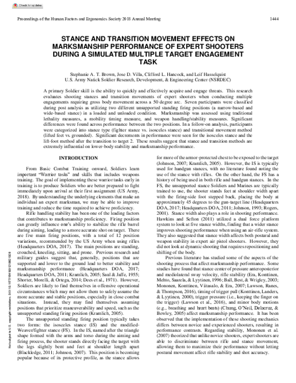 (PDF) Stance and Transition Movement Effects on Marksmanship ...