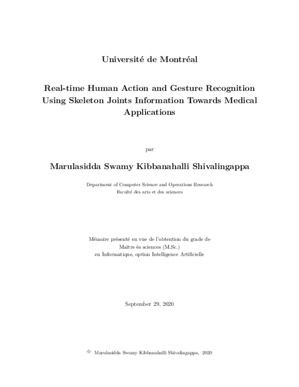 Pdf Real Time Human Action And Gesture Recognition Using Skeleton