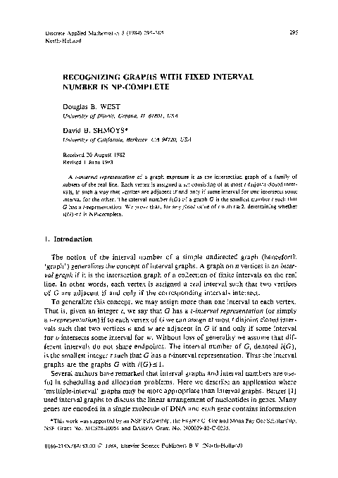 (PDF) Recognizing graphs with fixed interval number is NP-complete
