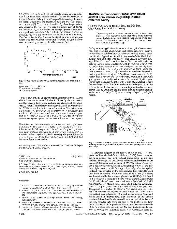 (PDF) Regenerative erbium-doped fibre ring laser-amplifier