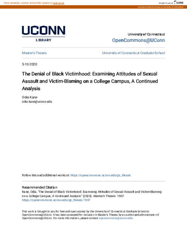 (PDF) The Denial of Black Victimhood: Examining Attitudes of Sexual ...