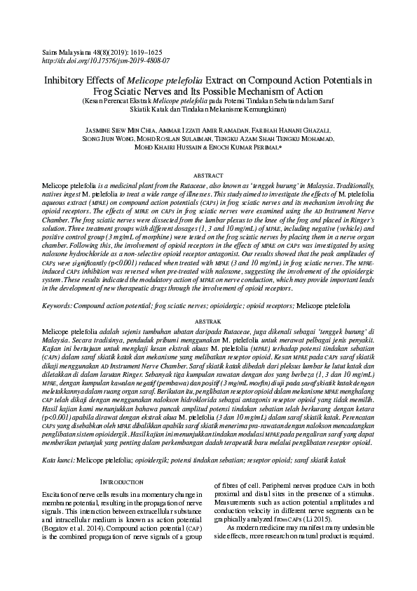 (PDF) Inhibitory Effects of Melicope ptelefolia Extract on Compound ...