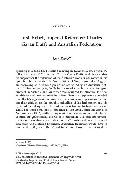 (PDF) Irish Rebel, Imperial Reformer: Charles Gavan Duffy and ...