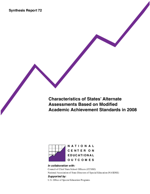 (PDF) Characteristics of States' Alternate Assessments Based on ...