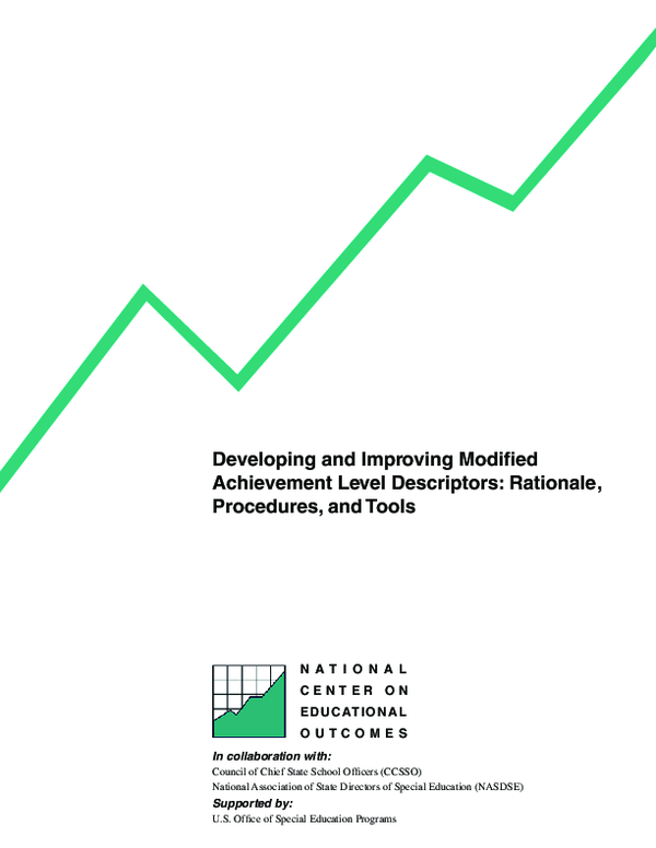 (PDF) Developing and Improving Modified Achievement Level Descriptors: Rationale, Procedures ...