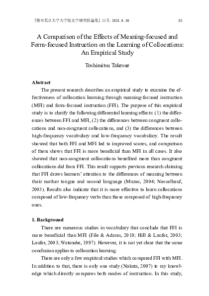 (PDF) A Comparison of the Effects of Meaning-focused and Form-focused Instruction on the ...