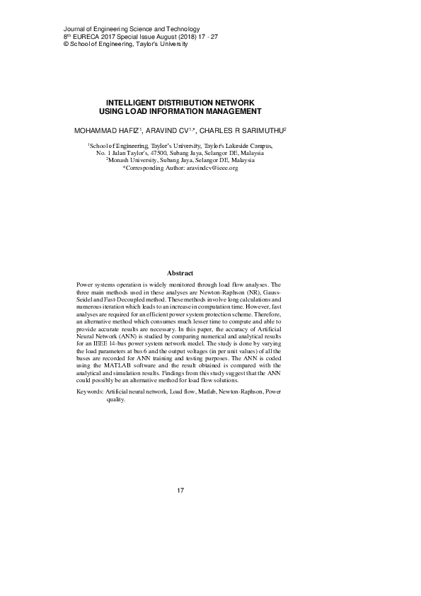 (PDF) Intelligent Distribution Network Using Load Information Management