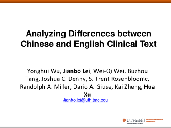 (PDF) Analyzing Differences between Chinese and English Clinical Text ...