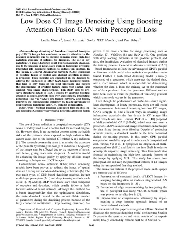 (PDF) Low Dose CT Image Denoising Using Boosting Attention Fusion GAN ...