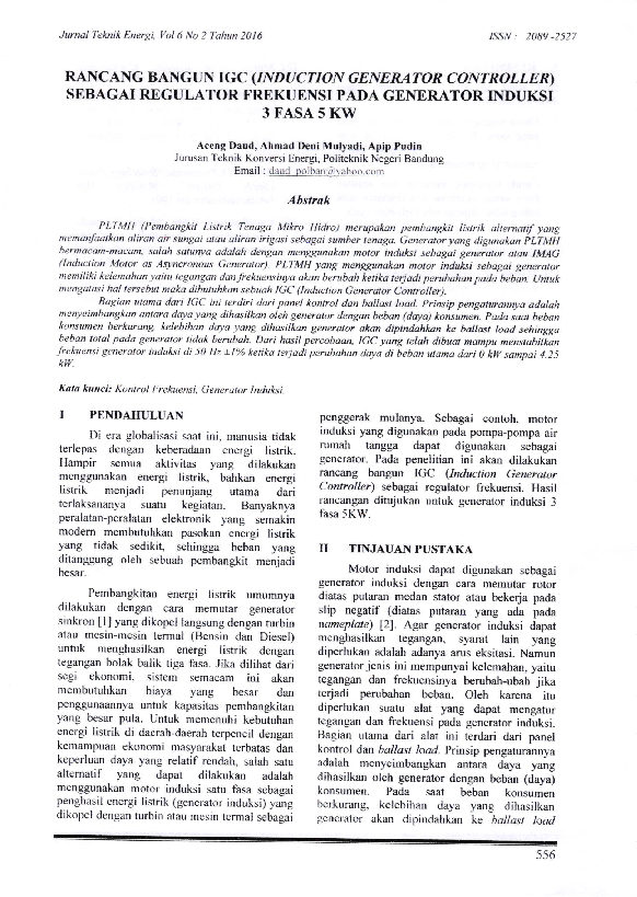 (PDF) Rancang Bangun Igc (Induction Generator Controller) Sebagai Regulator Frekuensi Pada ...