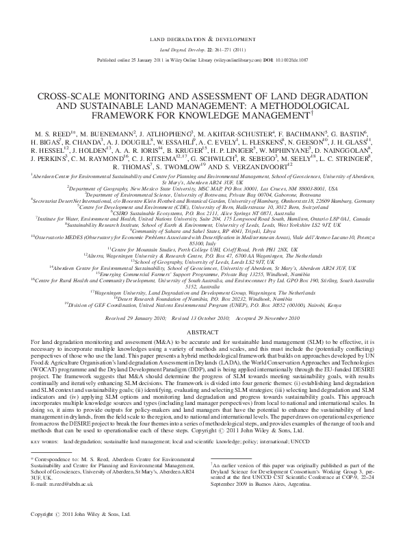 (PDF) Cross-scale monitoring and assessment of land degradation and ...