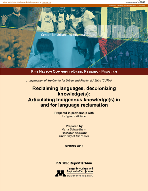 (PDF) Reclaiming languages, decolonizing knowledge(s): Articulating ...