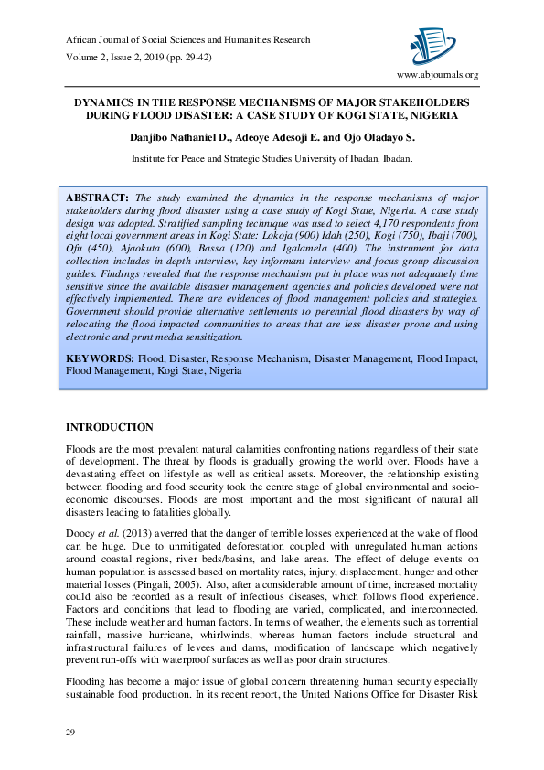 (PDF) DYNAMICS IN THE RESPONSE MECHANISMS OF MAJOR STAKEHOLDERS DURING ...