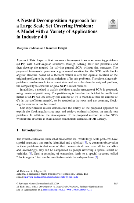 Pdf A Nested Decomposition Approach For A Large Scale Set Covering 8507