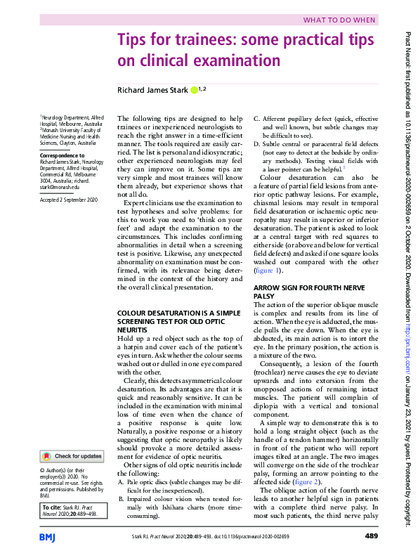 (PDF) Tips for trainees: some practical tips on clinical examination