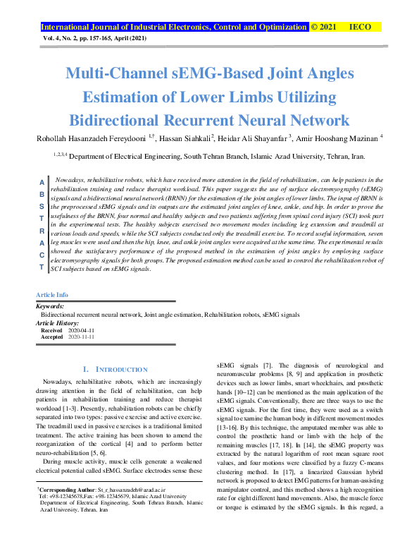 (PDF) Multi-Channel sEMG-Based Joint Angles Estimation of Lower Limbs Utilizing Bidirectional ...