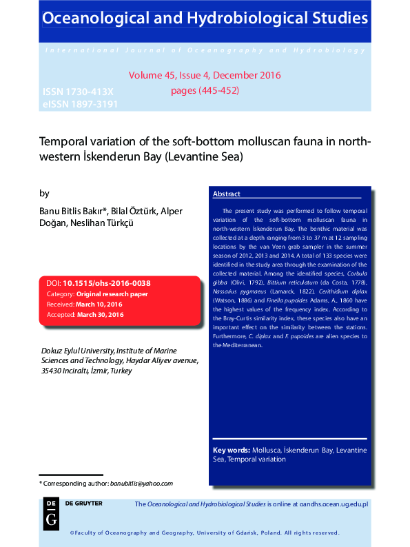 (PDF) Temporal variation of the soft-bottom molluscan fauna in north ...
