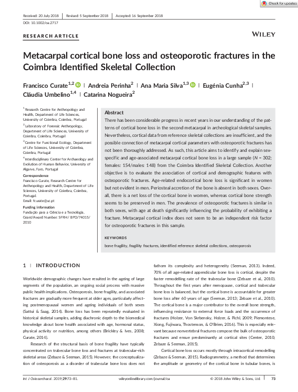 (PDF) Metacarpal cortical bone loss and osteoporotic fractures in ...