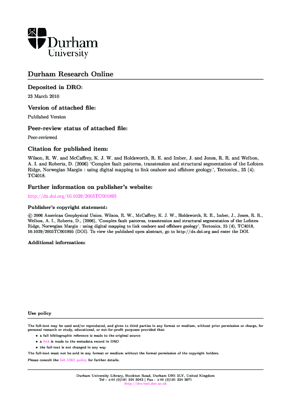 (PDF) Complex fault patterns, transtension and structural segmentation ...