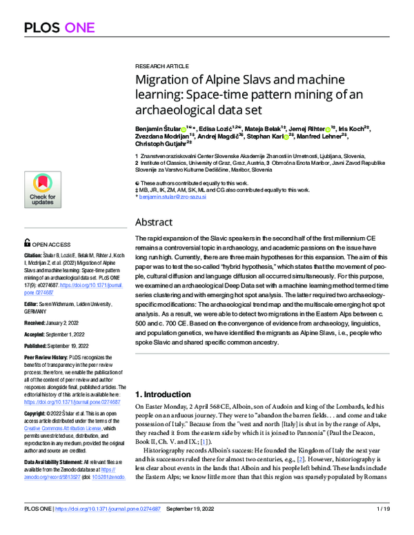 (PDF) Migration of Alpine Slavs and machine learning: Space-time ...
