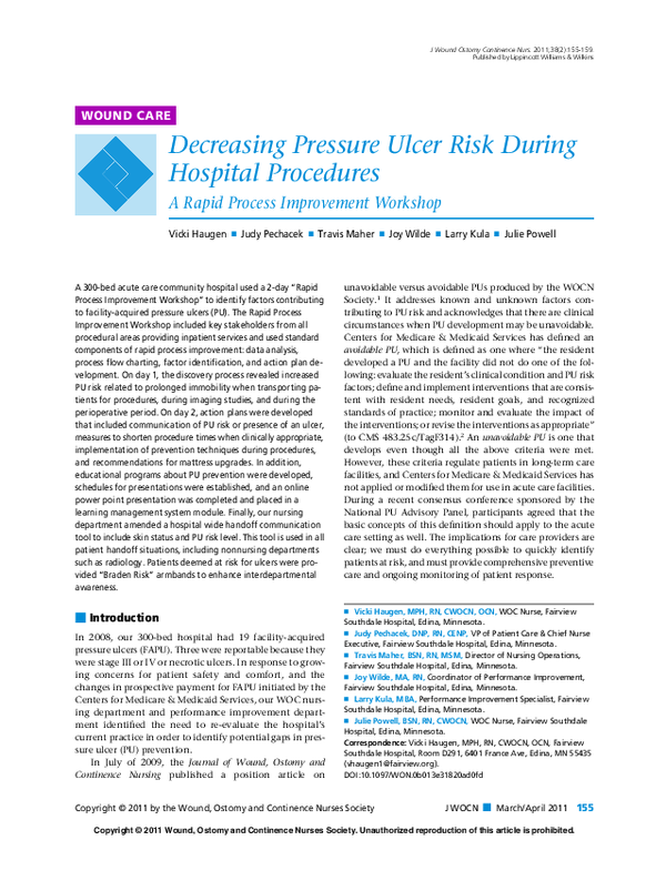 (PDF) Decreasing Pressure Ulcer Risk During Hospital Procedures
