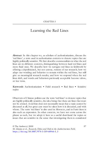 (PDF) Learning the Red Lines
