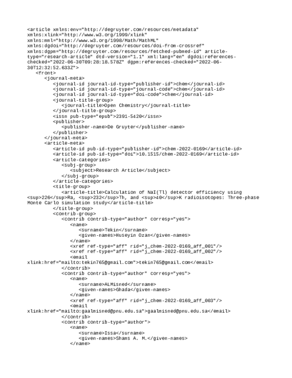 Calculation of NaI(Tl) detector efficiency using 226Ra, 232Th, and 40K radioisotopes: Three ...
