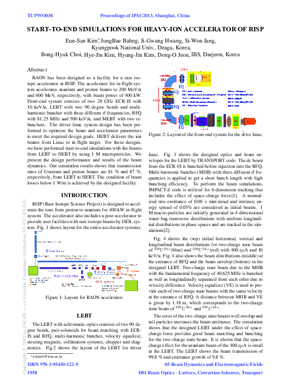 (PDF) Start-to-end simulations for beam dynamics in the RISP heavy-ion ...