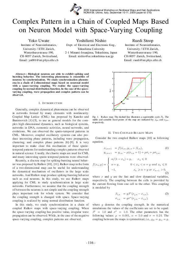 (PDF) Complex Pattern in a Chain of Coupled Maps Based on Neuron Model ...
