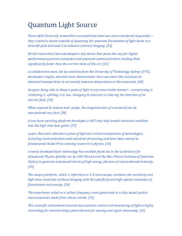 (PDF) Quantum Light Source