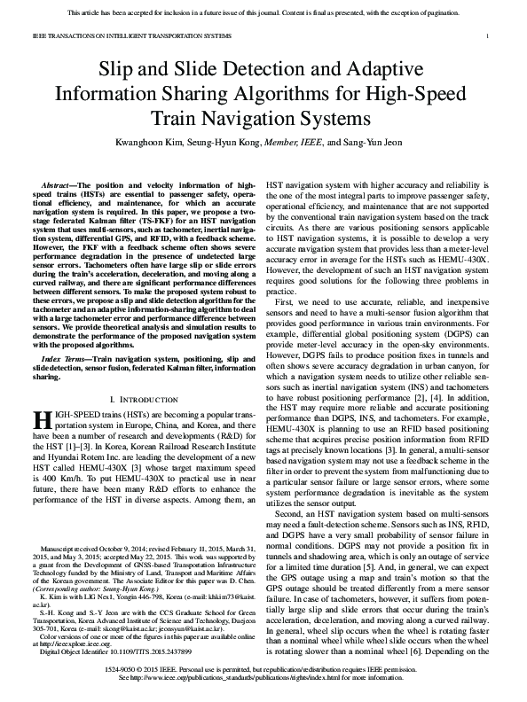 (PDF) Slip and Slide Detection and Adaptive Information Sharing ...