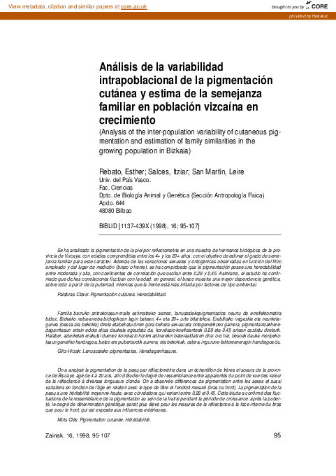 (PDF) Análisis de la variabilidad intraproporcional de la pigmentación ...