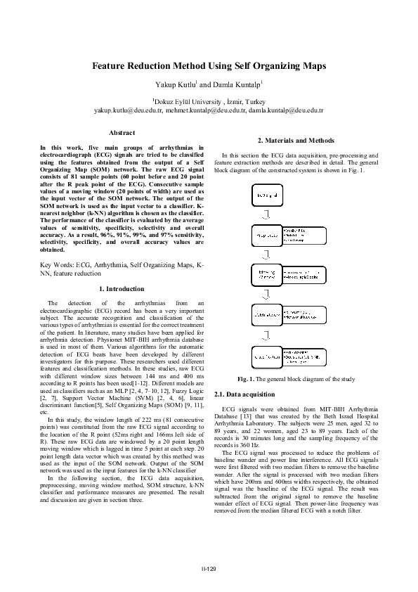 (PDF) Feature reduction method using self organizing maps