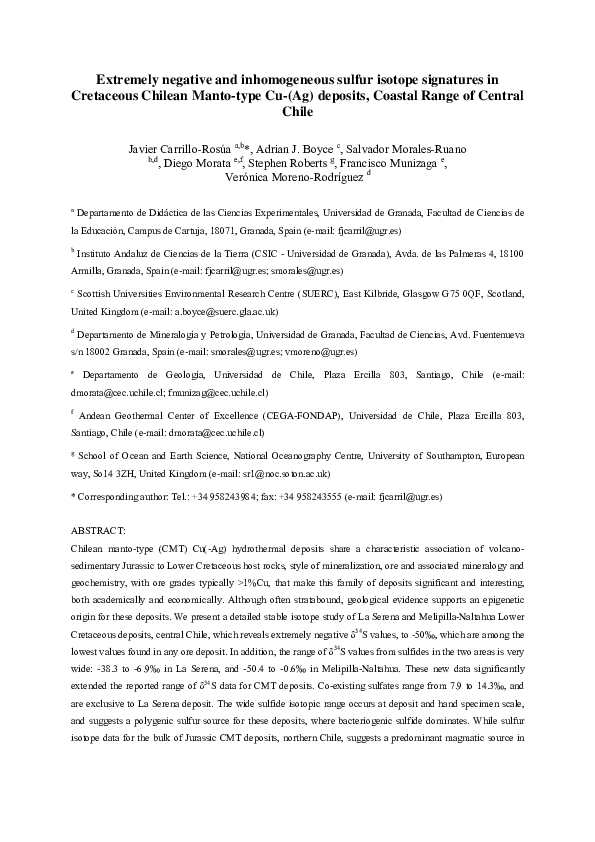 (PDF) Extremely negative and inhomogeneous sulfur isotope signatures in ...