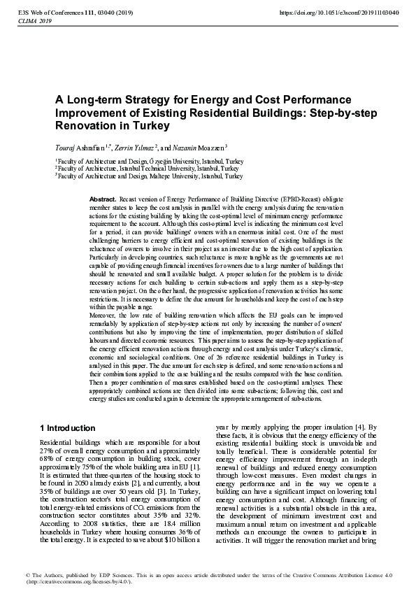 (PDF) A Long-term Strategy for Energy and Cost Performance Improvement ...