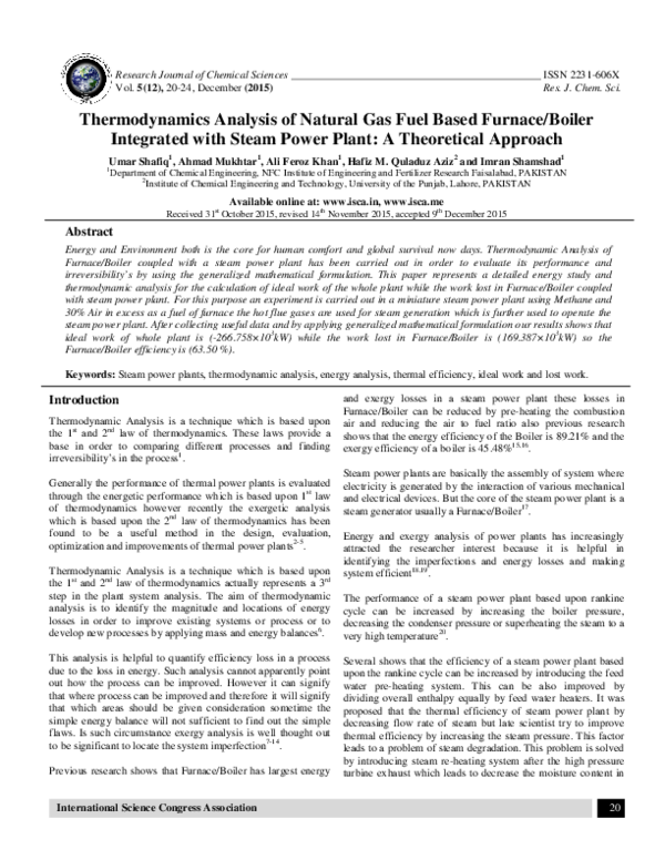 (PDF) Thermodynamics Analysis of Natural Gas Fuel Based Furnace/Boiler Integrated with Steam ...
