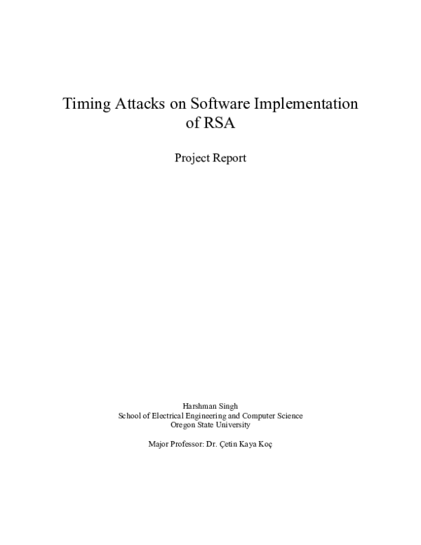 (PDF) Timing attacks on software implementation of RSA | Harshman Singh UBHI - Academia.edu