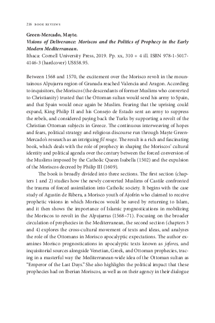 (PDF) M. Green-Mercado. Visions of Deliverance. Moriscos and the ...