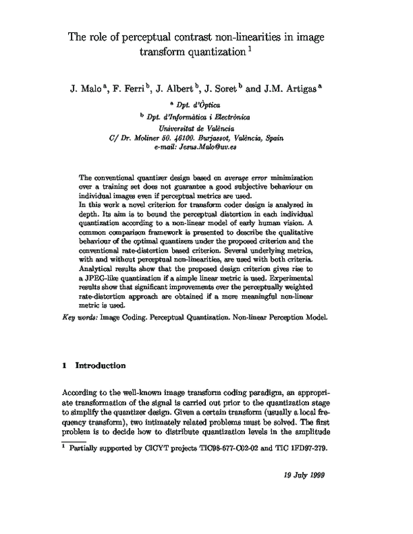 (PDF) The role of perceptual contrast non-linearities in image ...