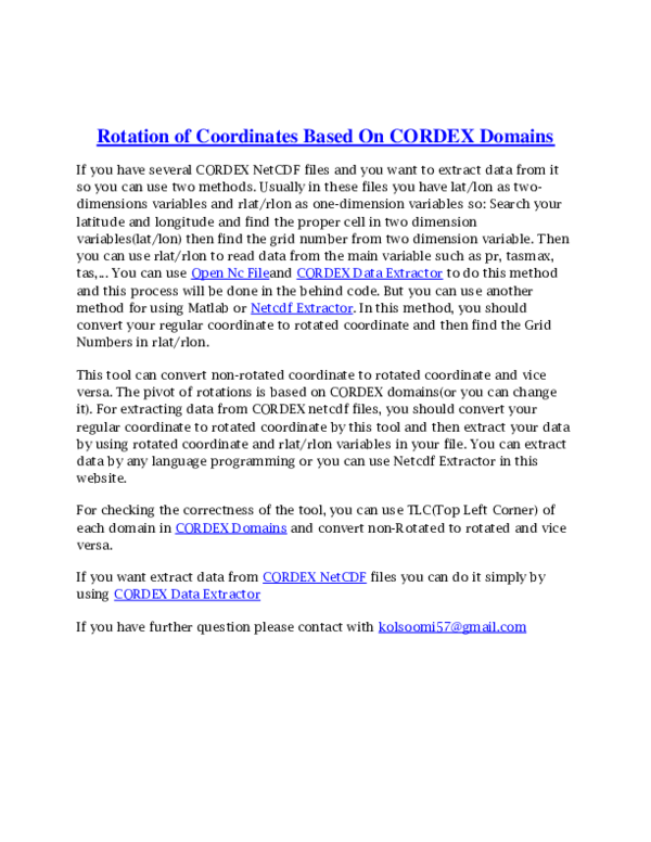 Pdf Rotation Of Coordinates Based On Cordex Domains 5062