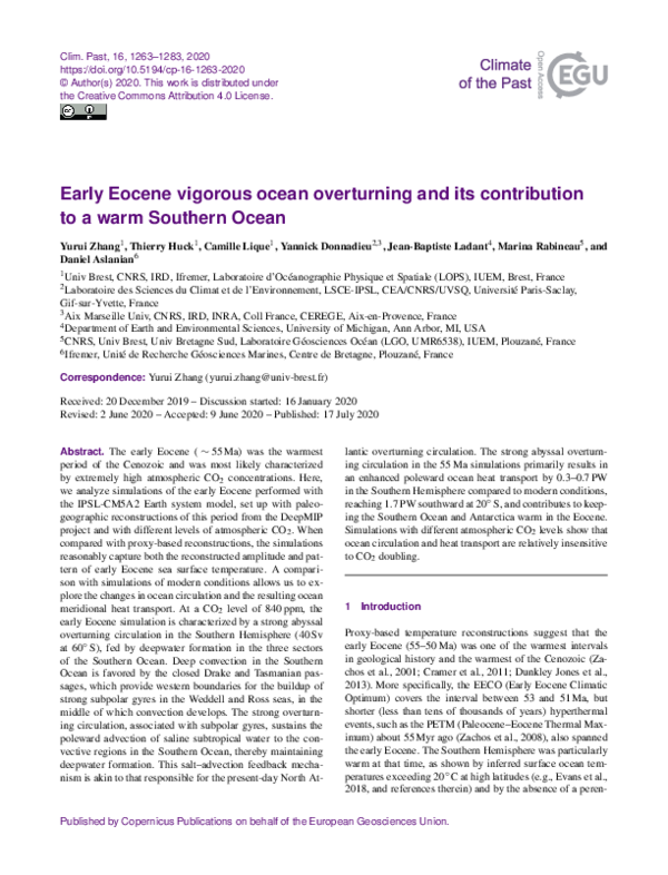 (PDF) Early Eocene vigorous ocean overturning and its contribution to a ...