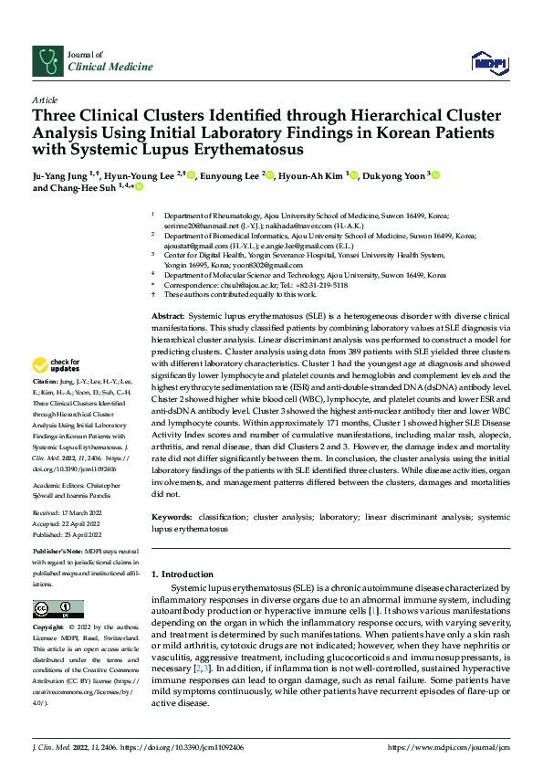 (PDF) Three Clinical Clusters Identified through Hierarchical Cluster ...