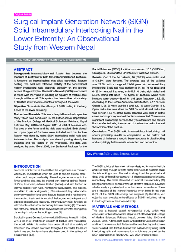 (PDF) Surgical Implant Generation Network (SIGN) Solid Intramedullary ...