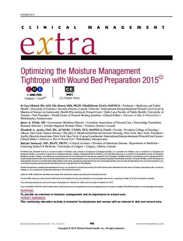 (PDF) Optimizing the Moisture Management Tightrope with Wound Bed ...