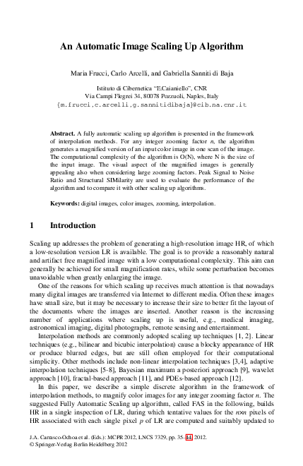 (PDF) An Automatic Image Scaling Up Algorithm | Gabriella Sanniti di Baja - Academia.edu