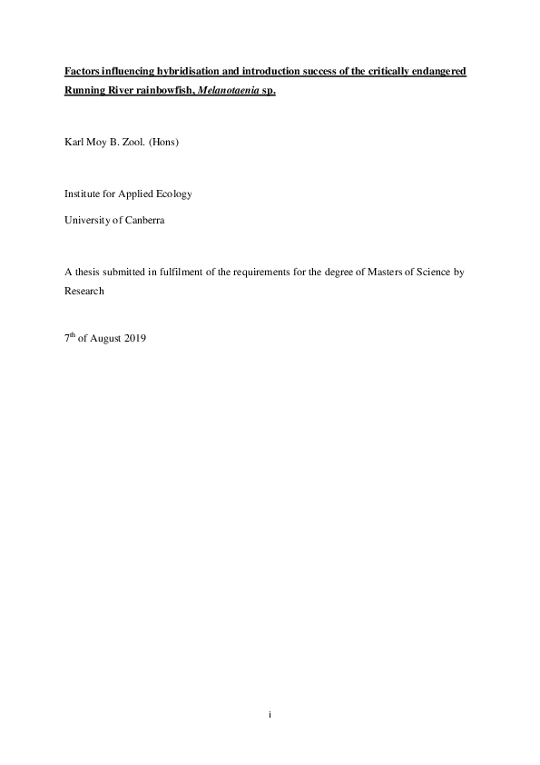 (PDF) Factors influencing hybridisation and introduction success of the ...